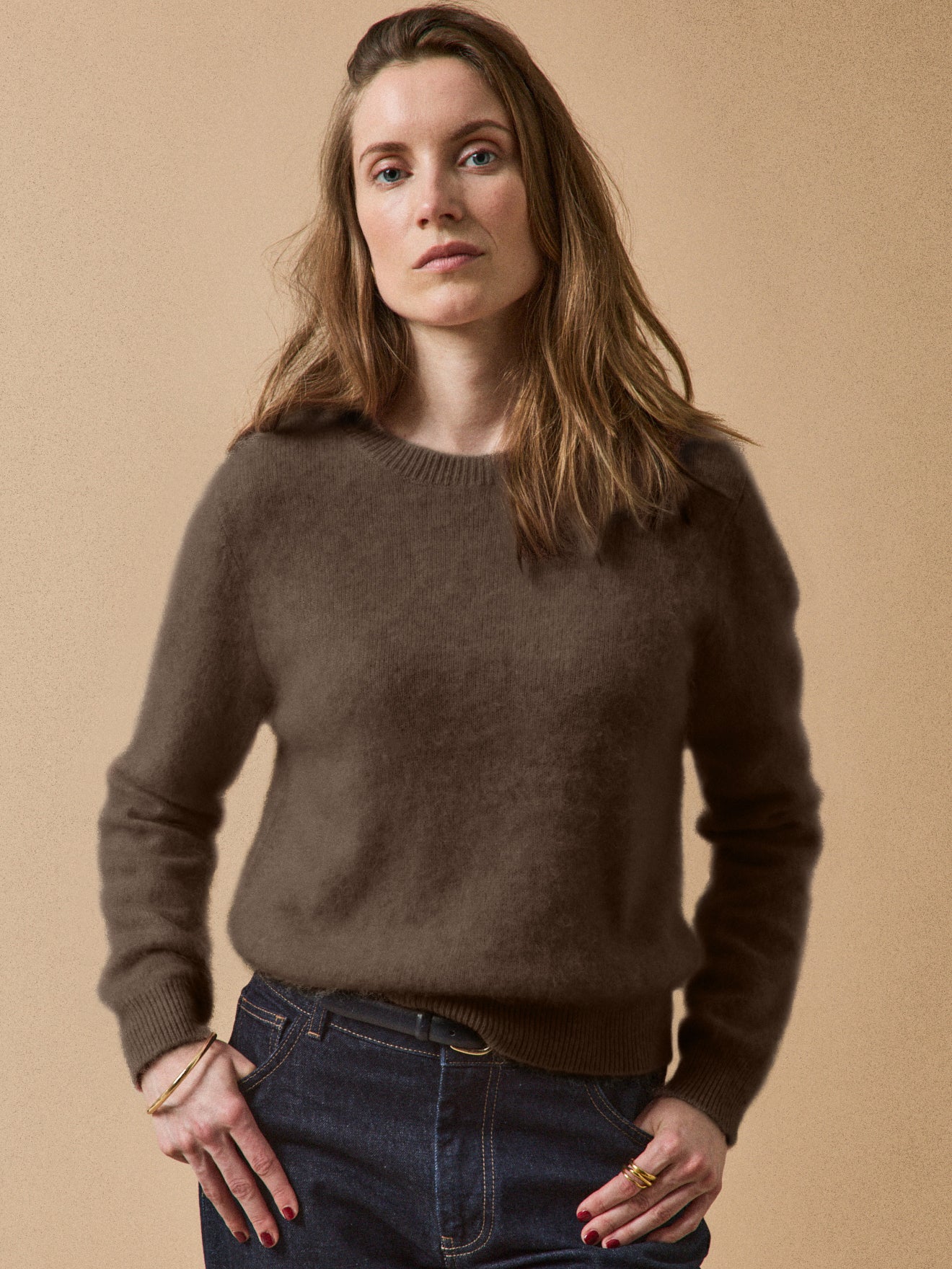 Women's brushed wool sweater with a round neck - Cyrillus COM