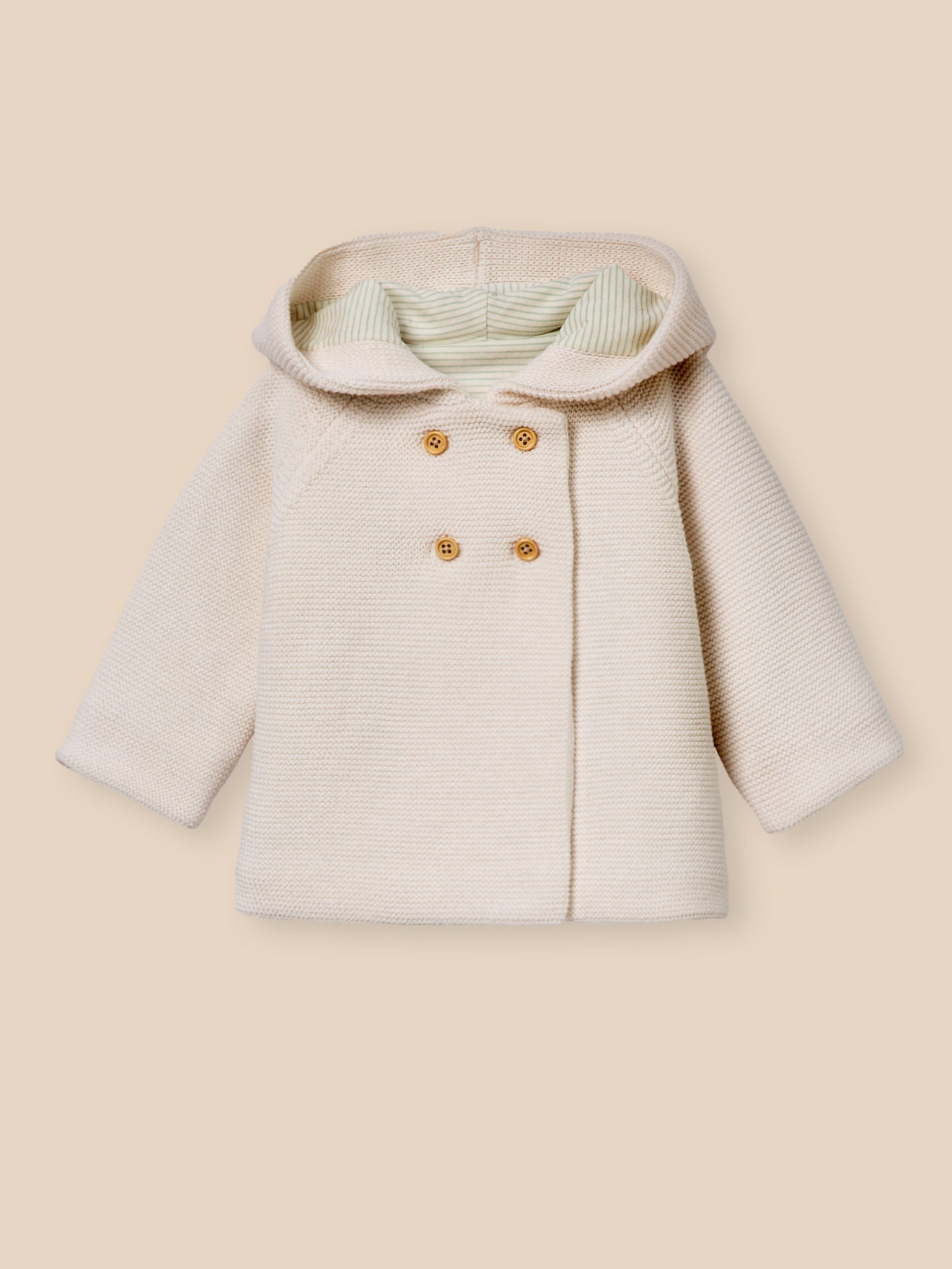 Lined cotton and wool baby cardigan - Cyrillus COM