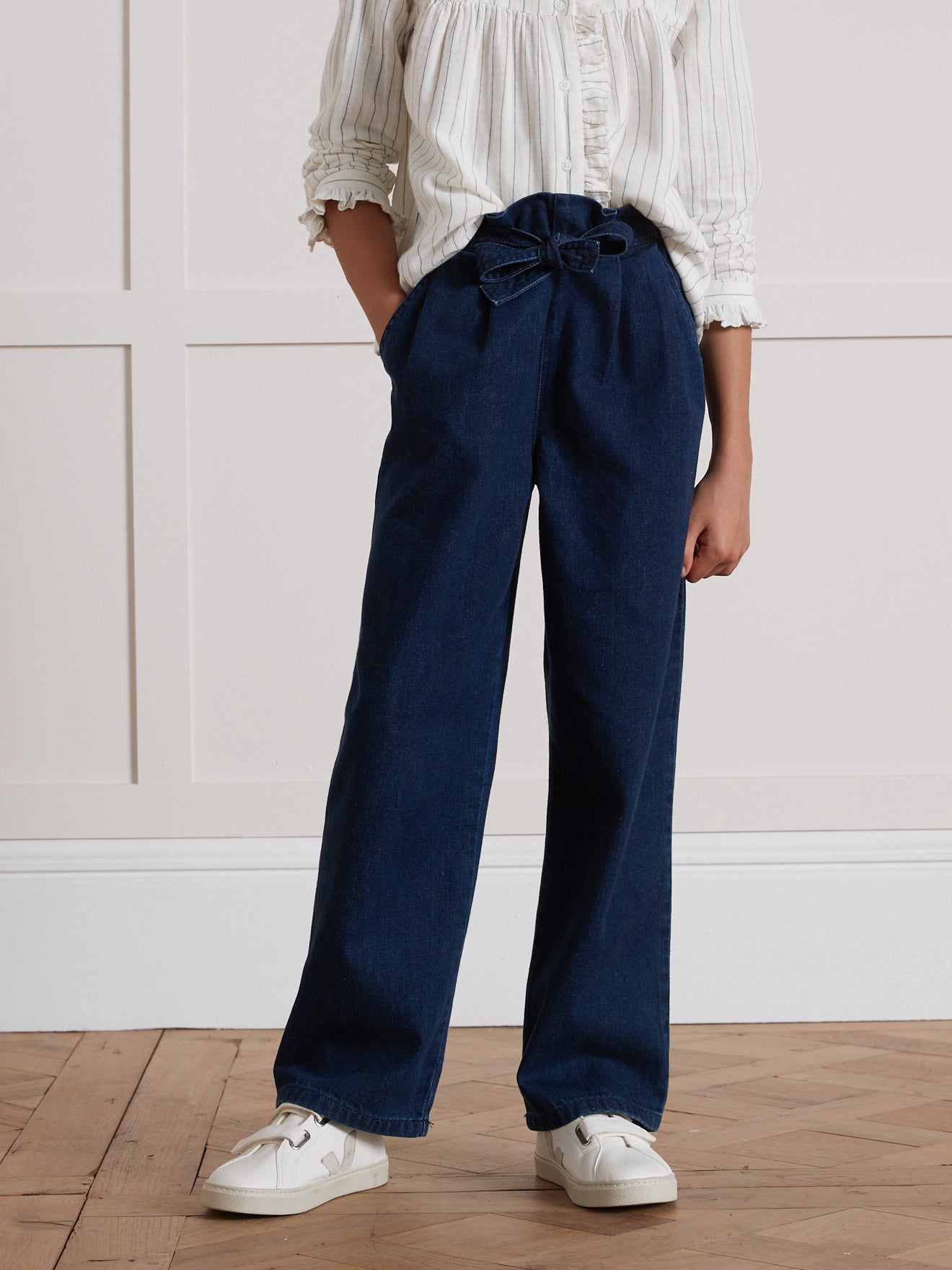 Girl's wide-leg trousers made with lightweight denim - Cyrillus COM