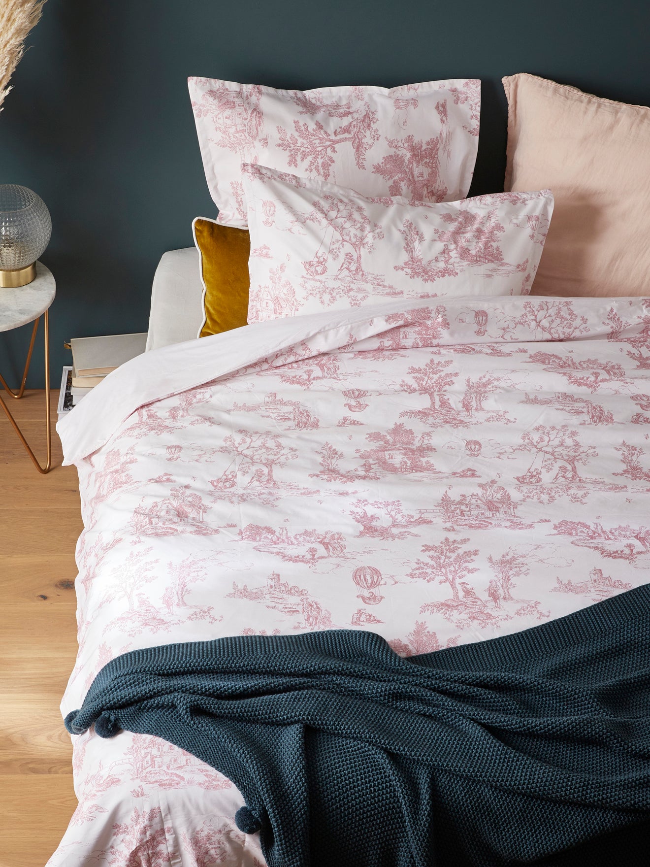 Toile de Jouy inspired cotton percale pillowcase - Cyrillus COM